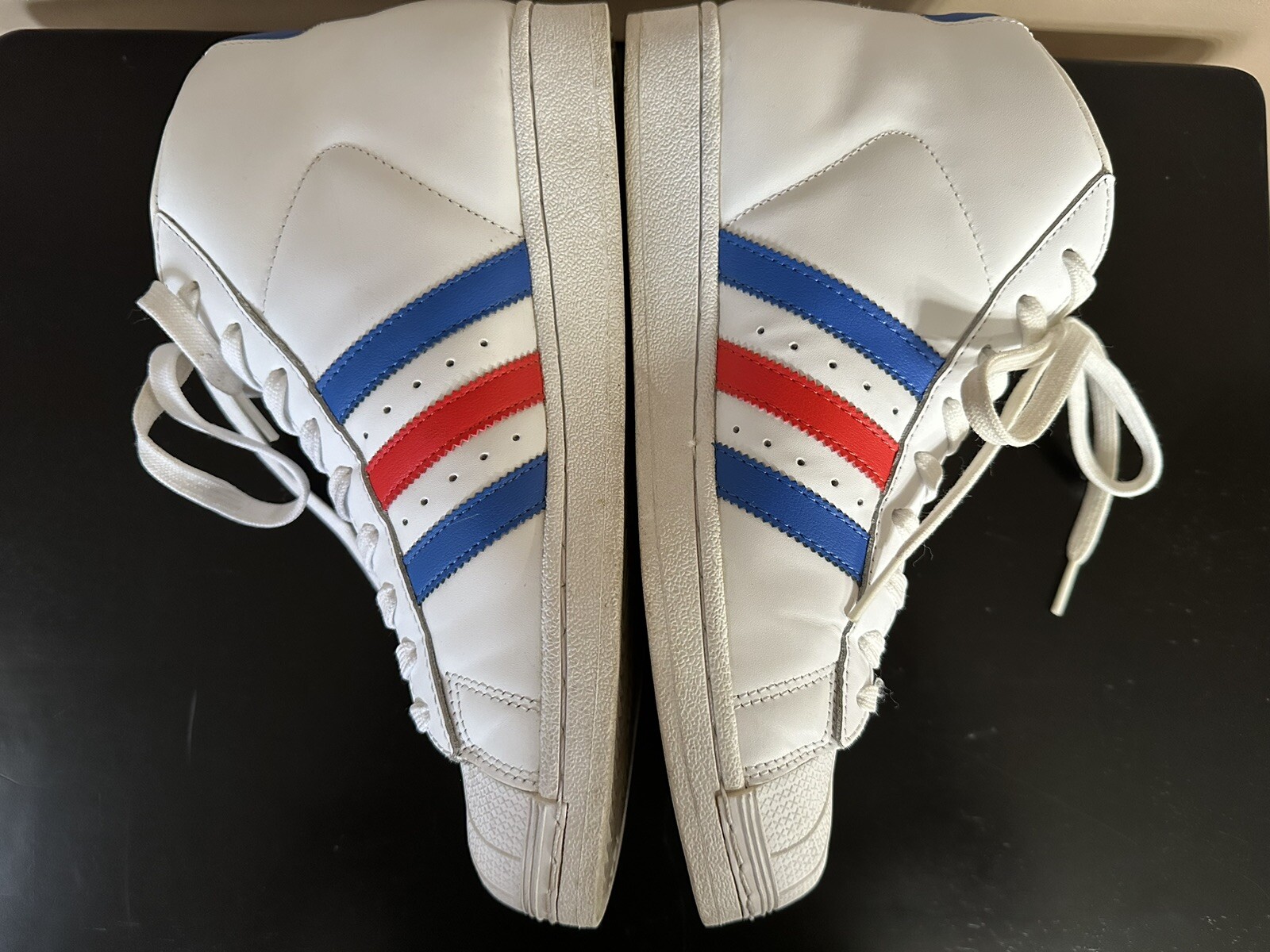 Adidas Originals Superstar Red White Blue Hi Top Shoe… - Gem