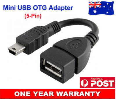 USB Female to Mini USB Male 5 Pin OTG Adapter Cable Converter For Phone ...