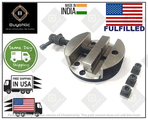 Round Vise Vice for 3" & 4" Rotary Table + 3 Fixing Tee Nut-Milling ...
