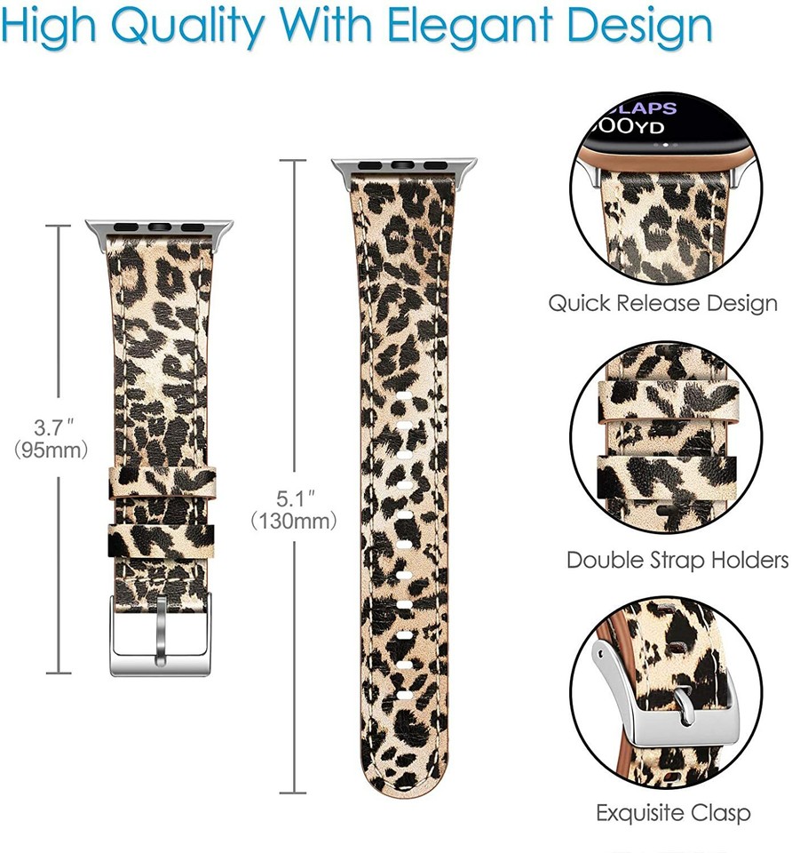 For Apple Watch Series 6 SE 44mm 40mm Genuine Leather Band Replacement ...