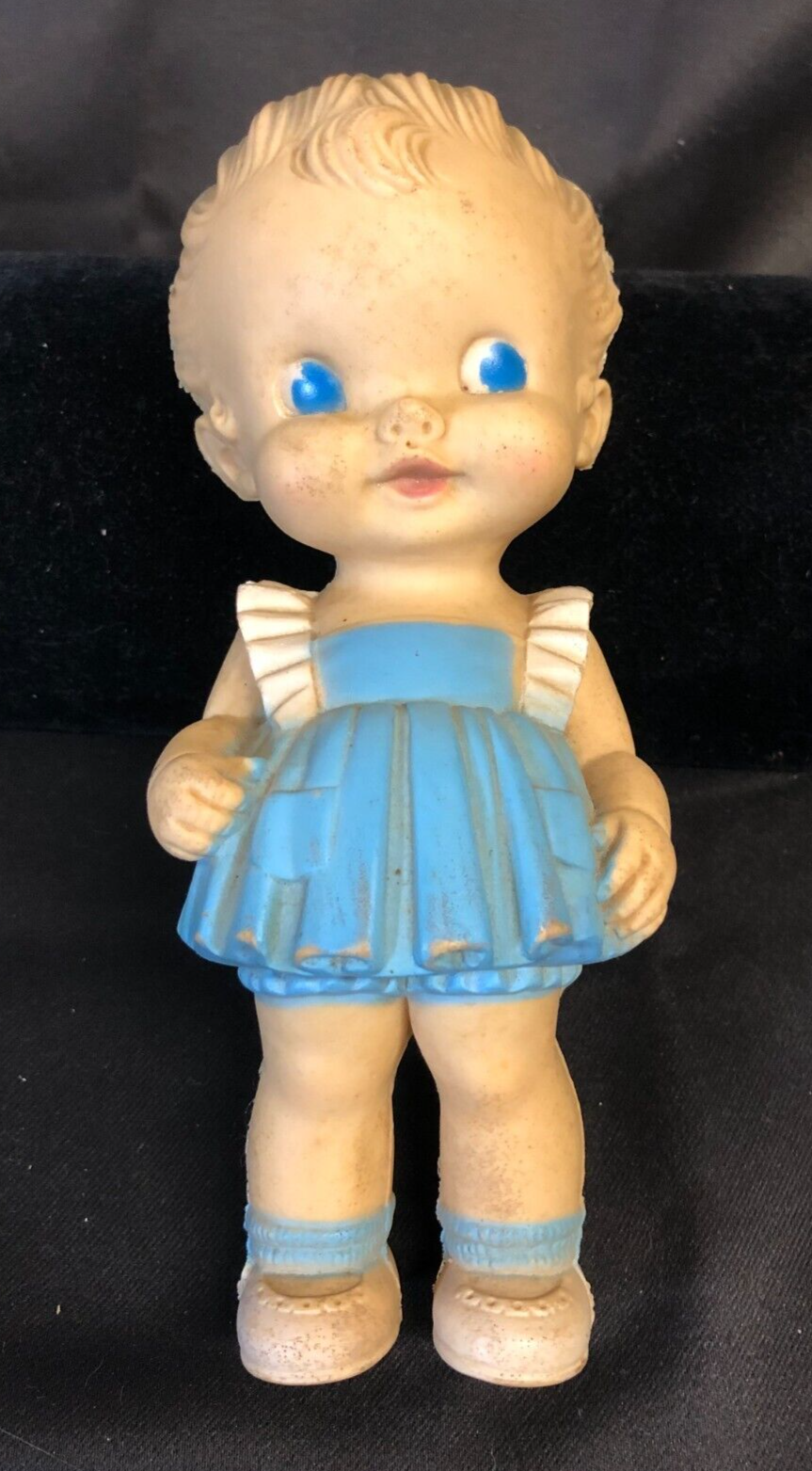 Rare VTG 1950s THE SUN RUBBER CO. Rubber Doll in Blue Dress by Ruth E ...