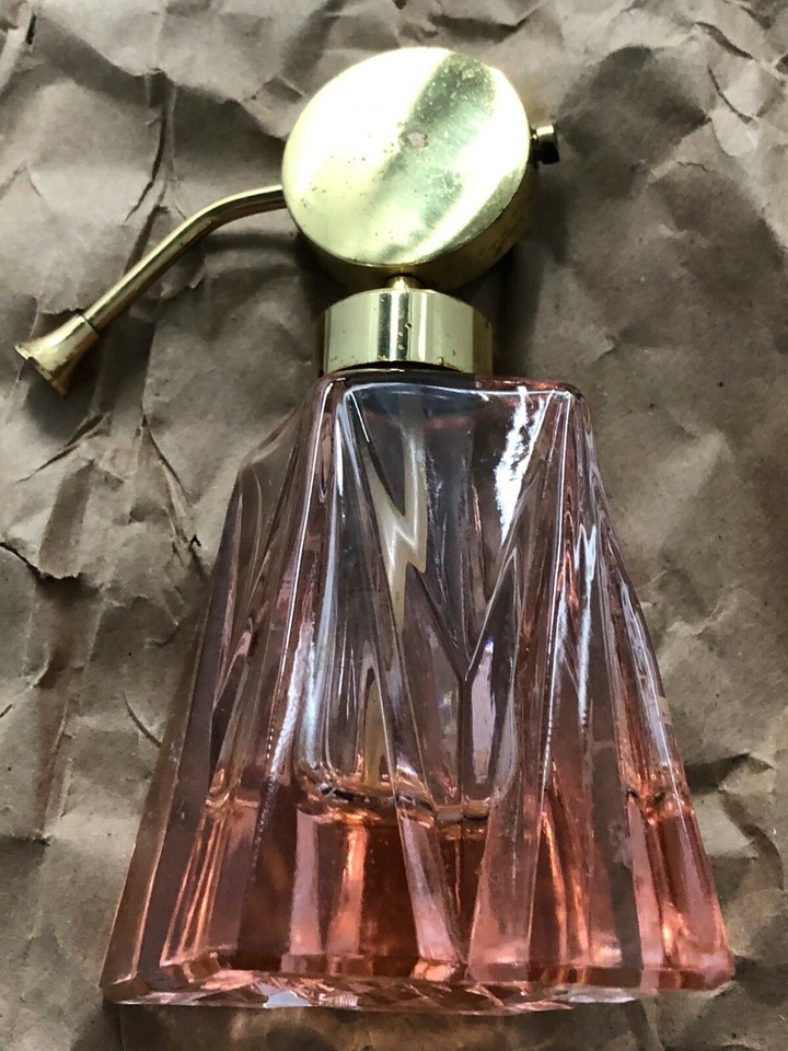 Vintage European Pink Cut Crystal Perfume 5" Bottle Atomizer | eBay