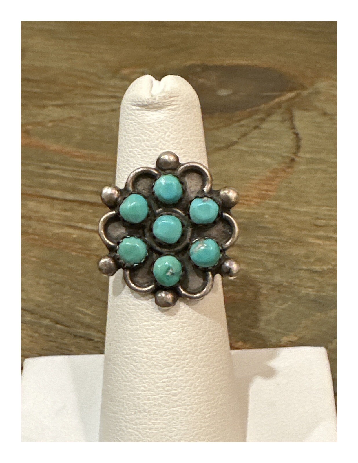 Vintage Native American Snake Eyes Turquoise Ring Siz… - Gem