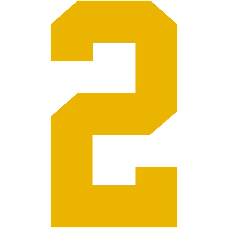 Varsity Number 2 Decal Sticker Vinyl Window College Athletic Letters ...