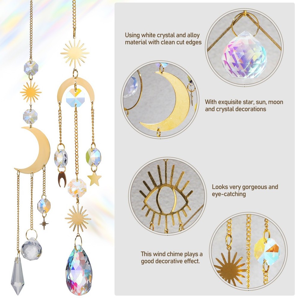 7 Pcs Wind Bell Window Decors Chime Hanging Pendant Sun Catcher for ...