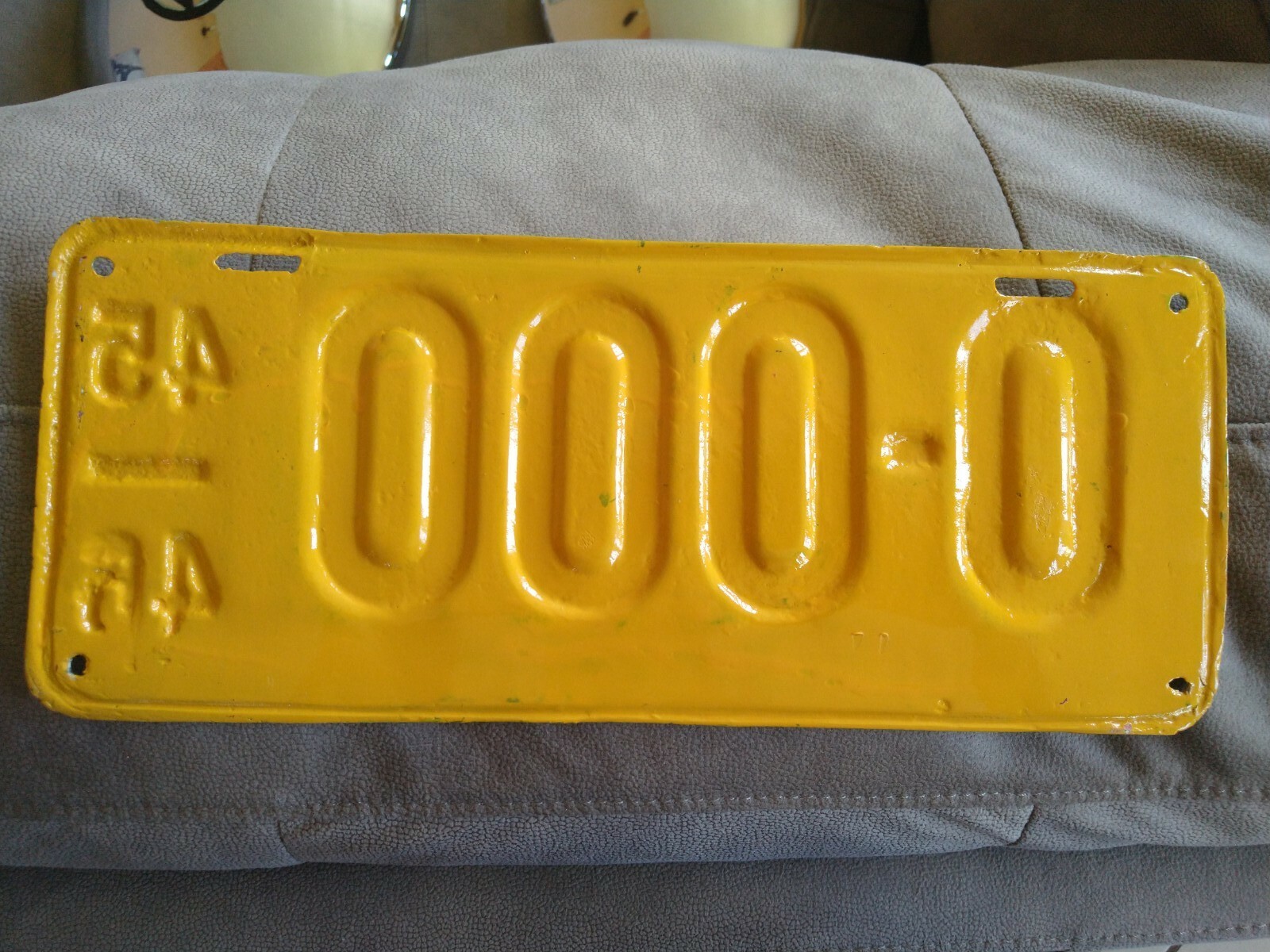 PUERTO RICO Vintage Extremely Rare SAMPLE LICENSE PLATE 1945-46 0-000 ...