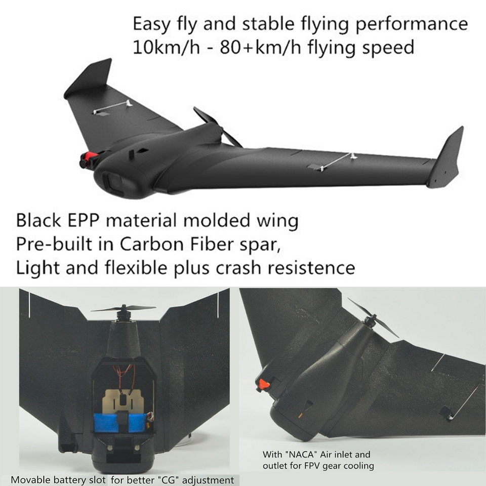 RC Airplane KIT FPV Stealth Aircraft High Speed DIY Racing Plane Flight ...