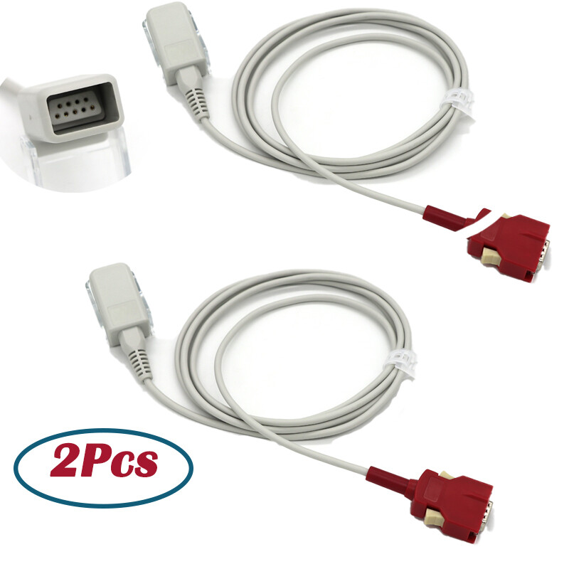 2Pcs Fit For Masimo Rad-5 Rad-57 Rad-8 Zoll SpO2 Extension Cable 2059 ...
