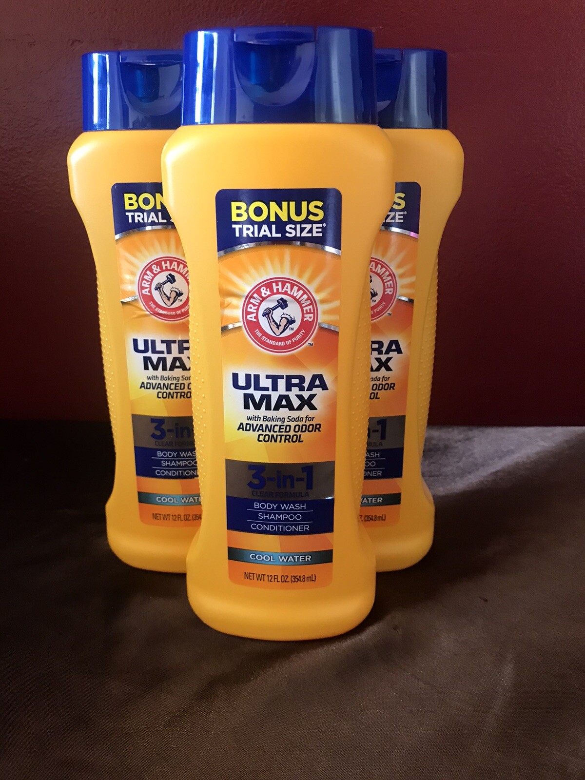 (3) Arm & Hammer Advanced Odor UltraMax 3 in 1 Body Wash Shampoo Cond ...