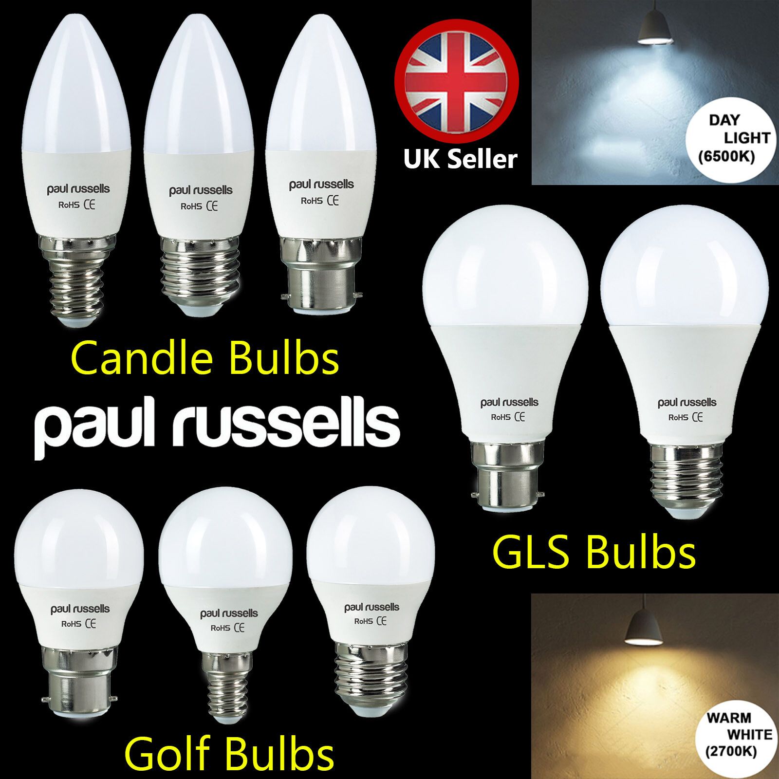 3W 5W 7W 12W LED GLS Candle Light Globe Bulbs Warm Day White 240V BC ...