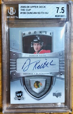Duncan Keith graded 8.5 Autograph rookie card 186 - 202 / 249, 2005 06 ...