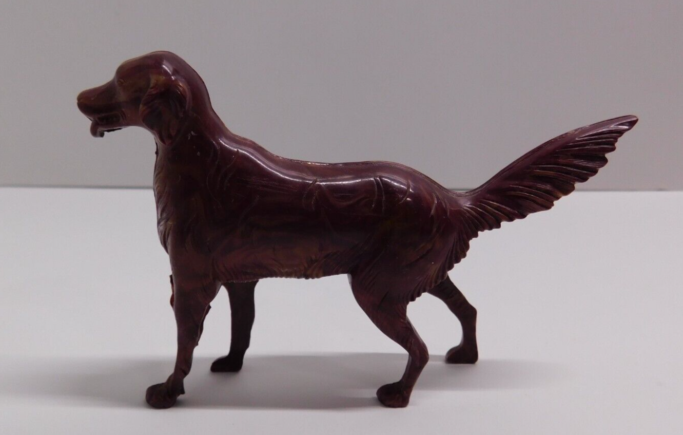 Vintage 1950s Hav A Toy Marbled Red Hard Plastic Rattle Irish Setter ...
