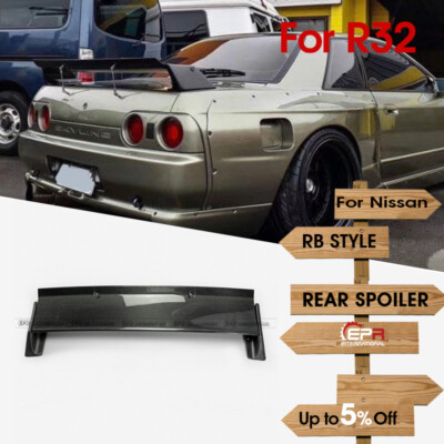 For Nissan R32 Skyline GTR RB Style Carbon & FRP FiberRear Spoiler Wing ...