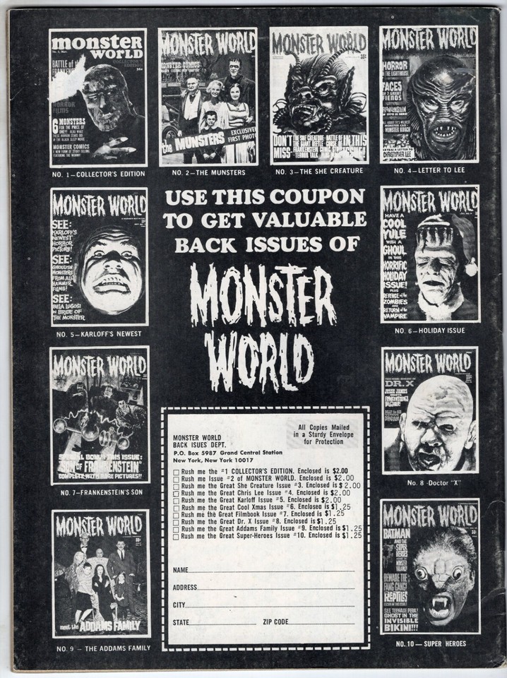 FAMOUS MONSTERS OF FILMLAND #81 1970 Warren Ackerman VINTAGE MOVIE ...