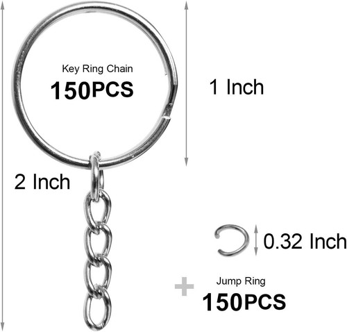 50PCS Bulk Keychains, 1 Inch Key Rings and Chain | eBay