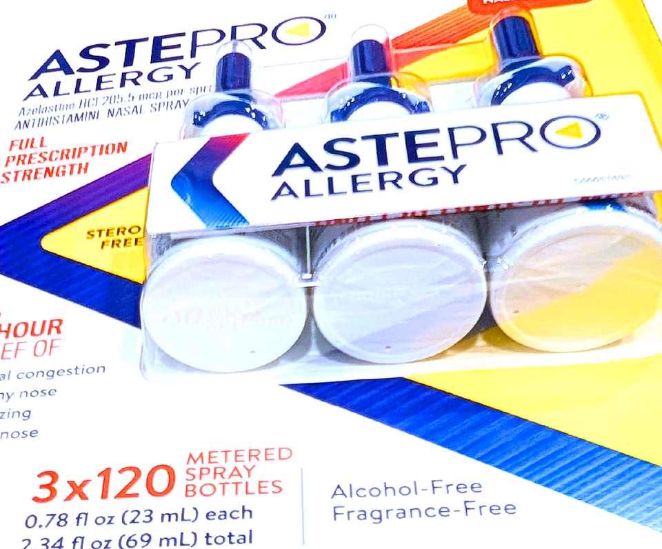Astepro Allergy Antihistamine Nasal Spray 3x120 Metered Spray Bottle ...
