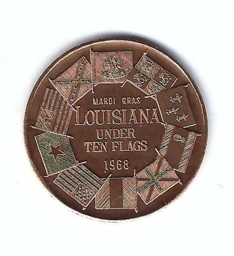 1968 CONFEDERATE STATES AMERICA CSA LOUISIANA UNDER 10 FLAGS COIN TOKEN ...
