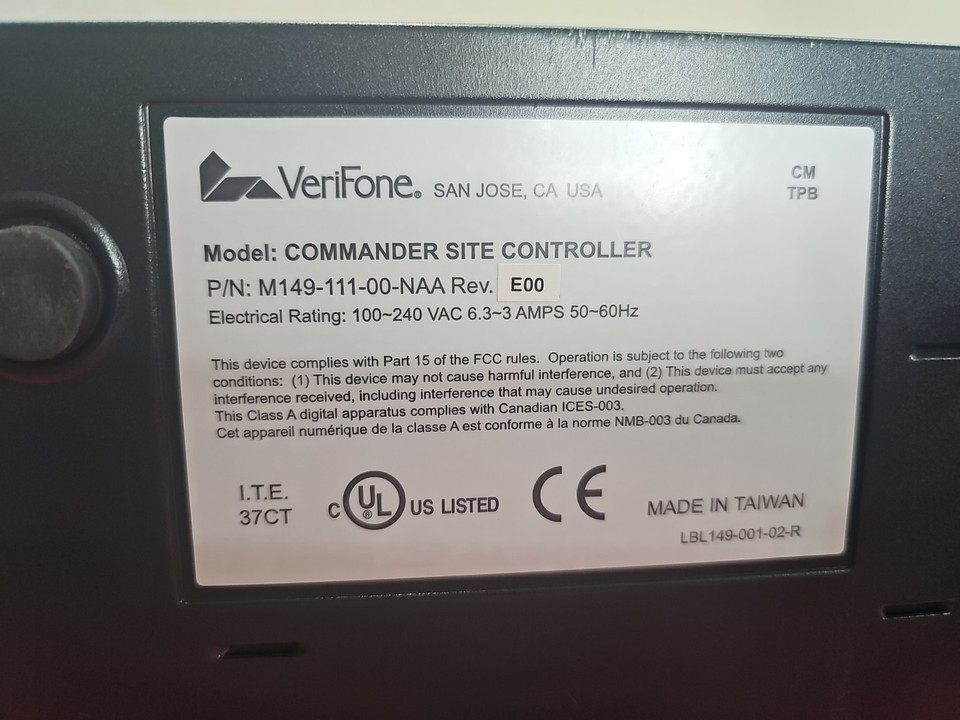 Verifone Commander Site Controller M149-111-00-NAA Rev. E00 *FORPARTS ...