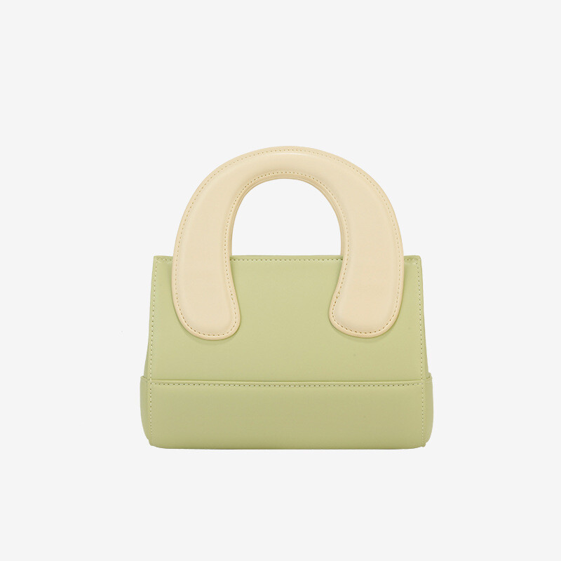 Small Mini Oversized Handles Leather Tote Clutch Box Handbag Purse ...