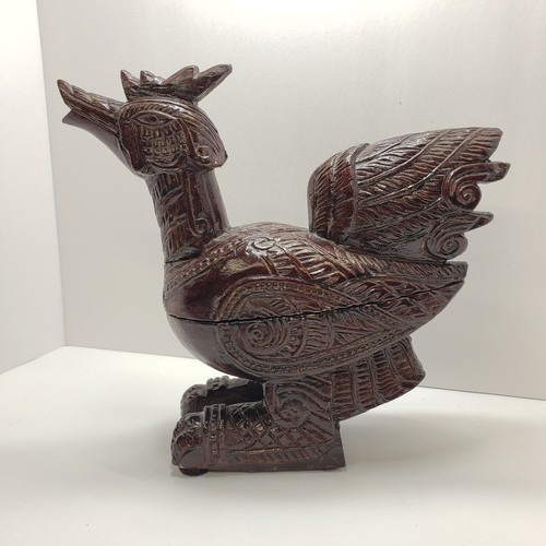 Antique Folk Art Primitive Hand Carved Wood Rooster Chicken Large ...