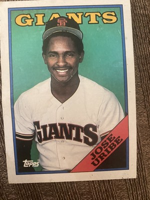 1988 Topps Jose Uribe 302 Error Card Alignment Mistake, Logo Misprint ...