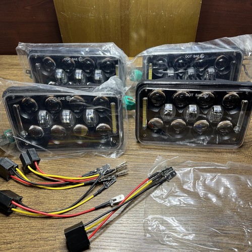 4x6"Sealed Beam Led Headlights Hi-Low w/DRL H4651 H4652 H4656 H4666 ...