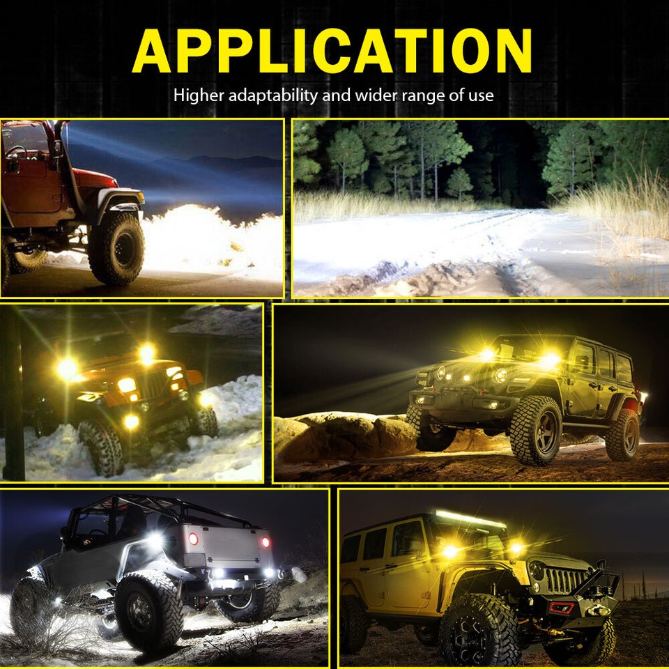 2X 4inch 120W LED Cube Work Light Bar Yellow White Fog Spot Pods ...