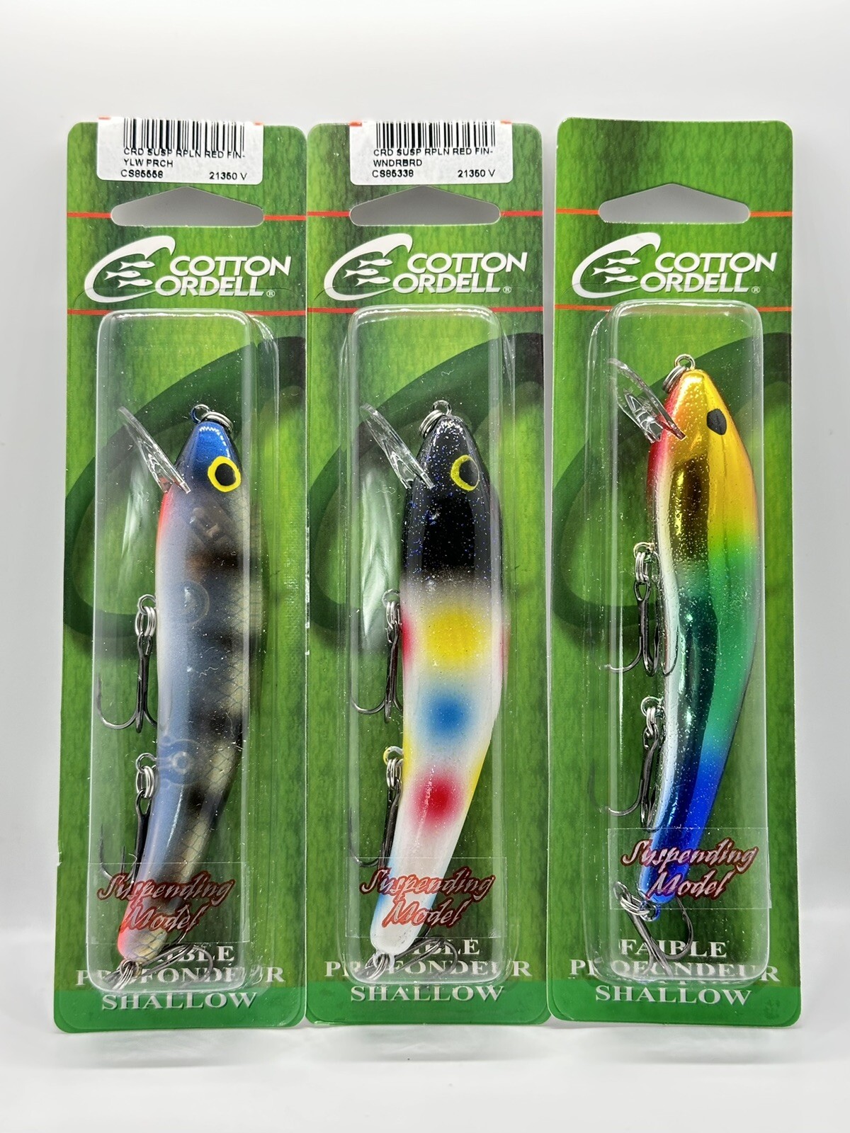 Cotton Cordell Suspending Ripplin Red Fin 3/8 oz Assorted LOT OF 3 ...