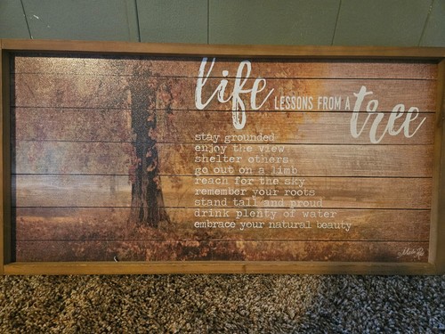 wall hanging life lessons from a tree wooden 24.5" by 12.5" with wooden ...
