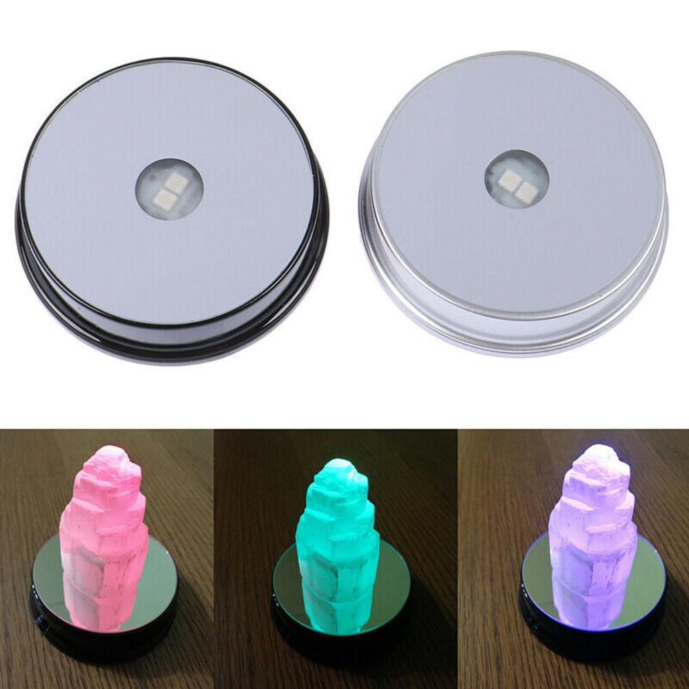 Round Crystal Glass Multicolor LED Battery Electric Light Up Display ...