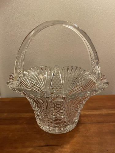 “Wellington” Vintage 9” Tall w/ Handle Crystal Basket. | eBay