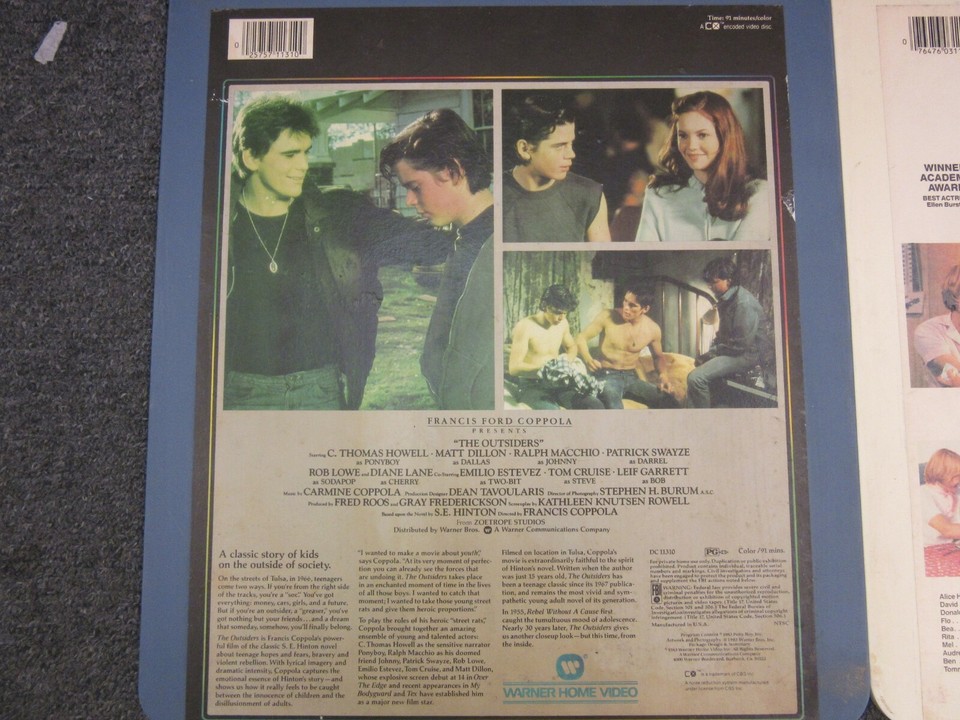 6 RCA SelectaVision Video Discs Movies Outsiders Norma Rae Mr Goodbar ...