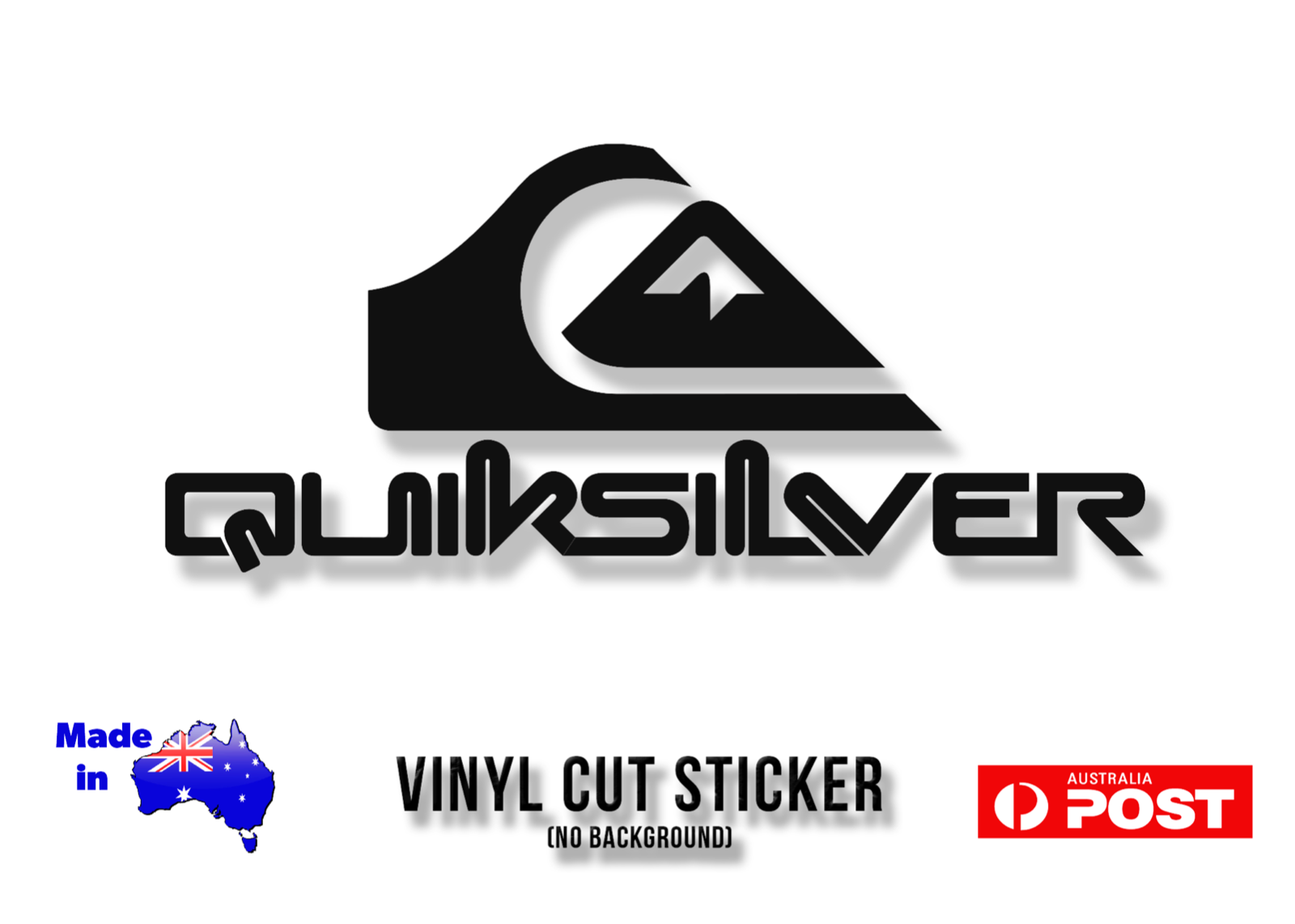 Quiksilver Surf Matte Black Vinyl Cut Decal 180mm - FREE POST ...