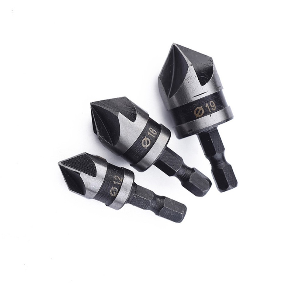 3 Pcs Chamferer Woodworking Countersink Drill Bit Set Bits Milling ...