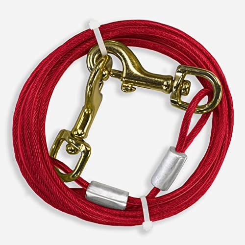 Four Paws Vinyl Coated Rust Proof Medium Weight Tie-Out Cable for Dogs ...