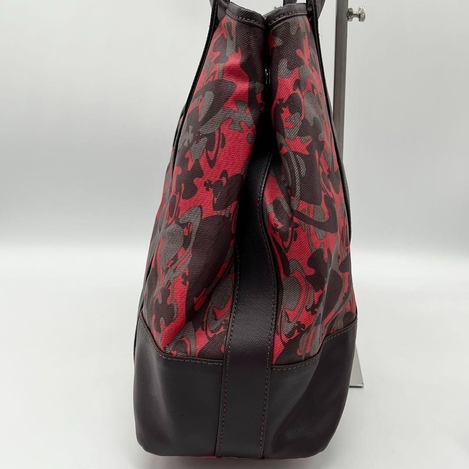 VIVIENNE WESTWOOD PVC Leather Handbag Tote Red Logo Vintage Elegant ...