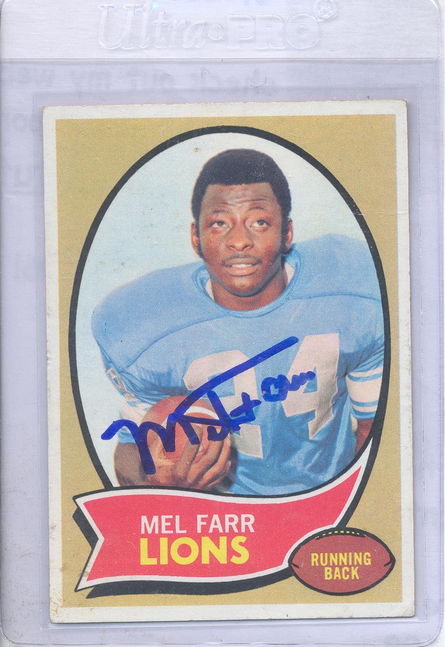 Mel Farr 1970 Topps #52 Autographed Football Card Detroit Lions UCLA ...