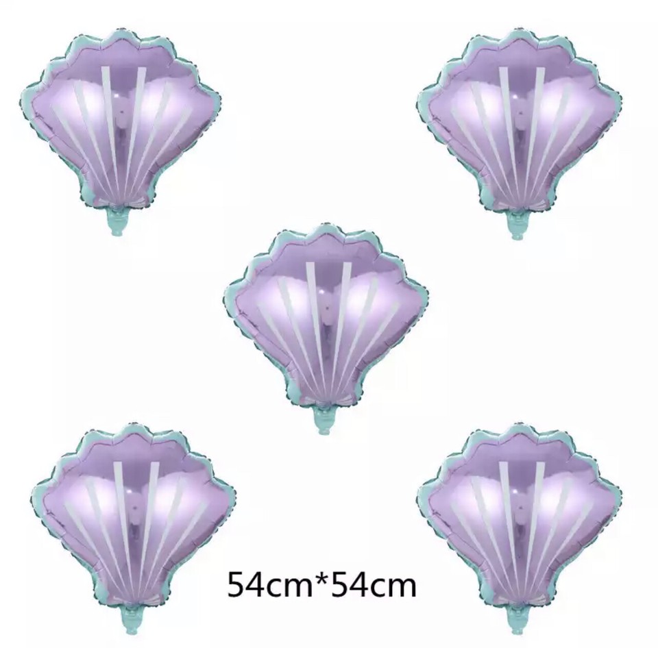 Mermaid Tail Sea Shell Foil Magic Metallic Display Balloons Birthday ...