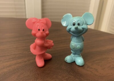 Vintage Disney Minnie Mouse and Mickey Mouse Blue and Pink Rubber ...