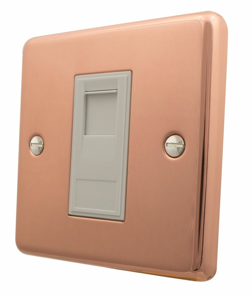 Brushed Matt Satin Copper Plug Sockets Light Switches Dimmers - Whole ...