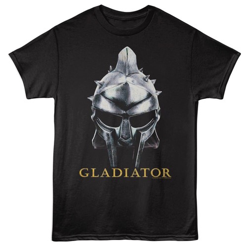 GLADIATOR Movie T-Shirt MAXIMUS HELMET AND LOGO Official Black Cotton ...