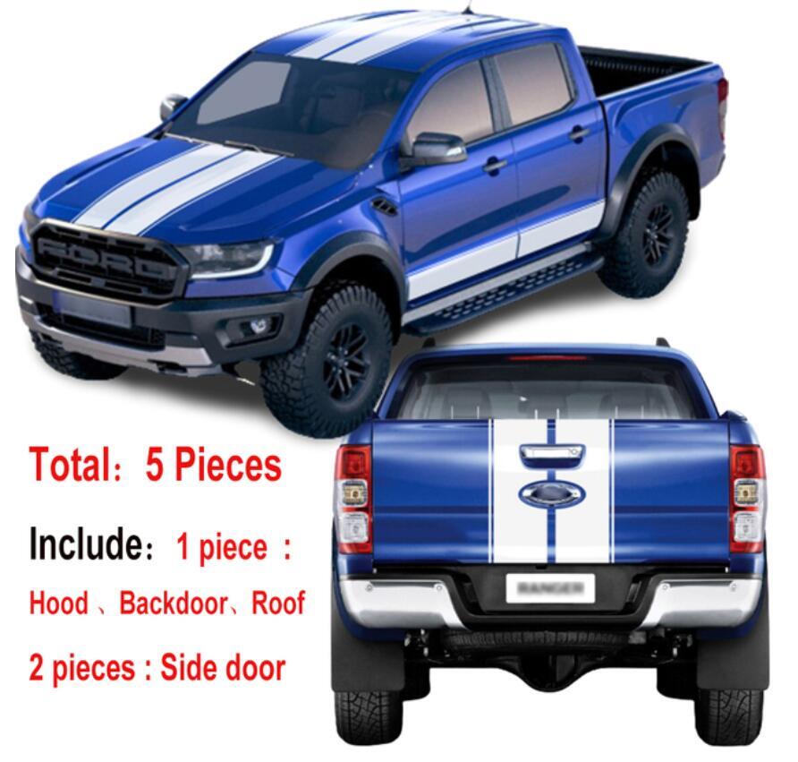 Graphics Car Side Sticker Kit For Ford Ranger 2015-2019 Racing Stripe ...
