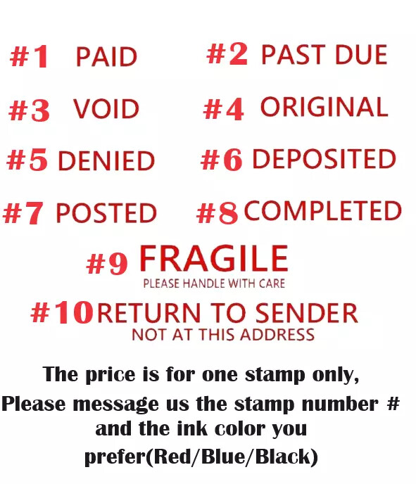 Rectangle Business PAID pre-Inked Stamps Custom Text | eBay