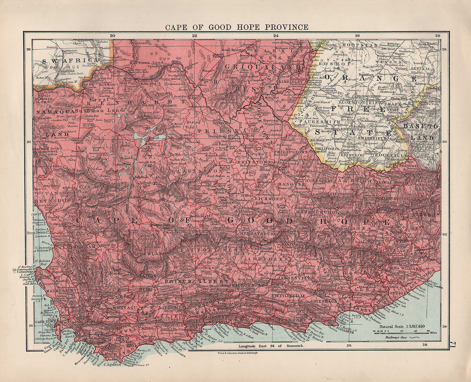 1924 PRINT ~ SOUTH AFRICA ~ CAPE OF GOOD HOPE PROVINCE PRINCE ALBERT ...