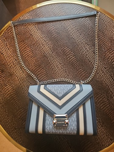 Michael Kors Whitney Medium Color-Block and Signature Logo Shoulder Bag ...