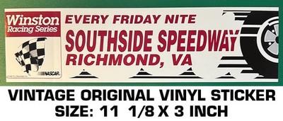 SOUTHSIDE SPEEDWAY - VINTAGE ORIGINAL VINYL DECAL STICKER - RICHMOND ...