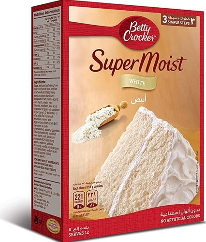 Betty Crocker Super Moist White Cake Mix goût riche et sans couleurs ...