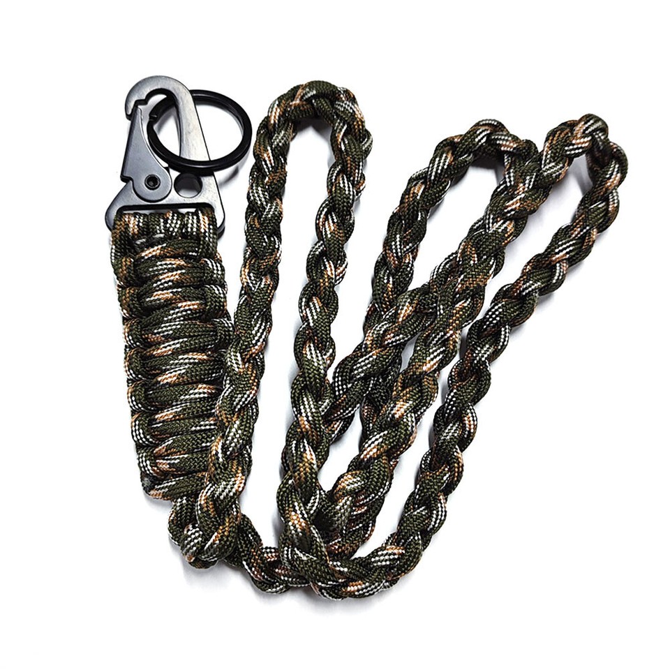 2Pcs Heavy Duty Paracord Lanyard Necklace Whistles Strap Braided 550 ...