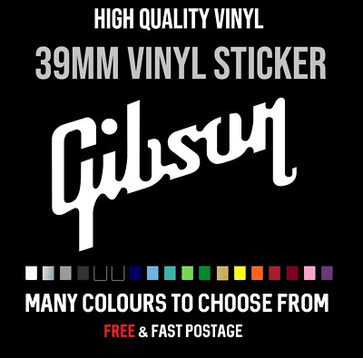 Gibson Logo Headstock Guitar Replacement Vinyl Sticker Decal 39mm | eBay