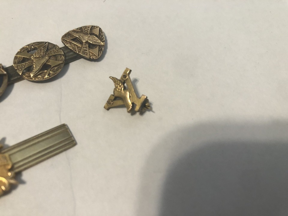 Goodyear Gold Service Lapel Pin Tie Tack Winged Foot 5, 10, 15, 20 Year ...